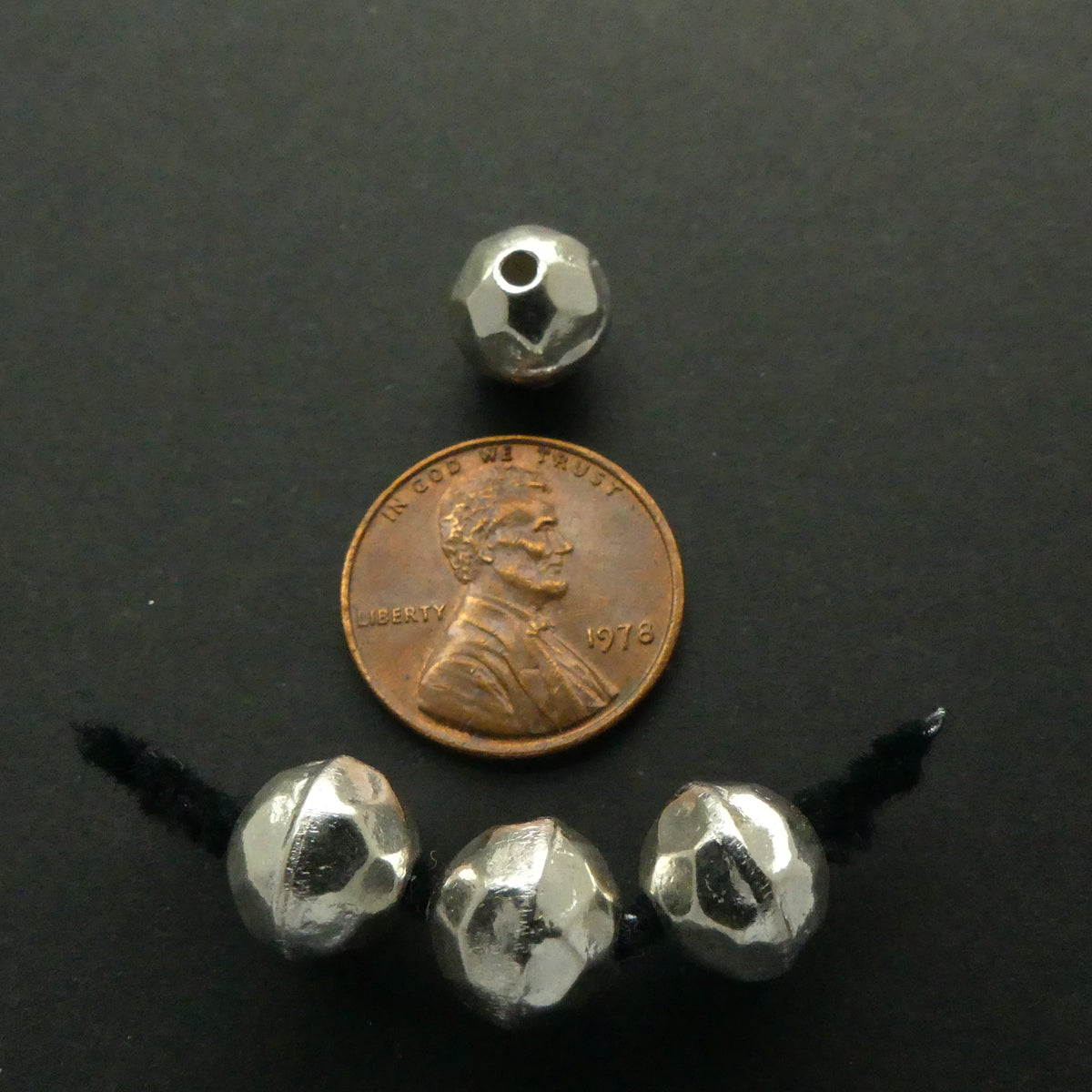 Thai Silver, Hammered Hollow Round Beads, 9mm Diameter, Sold Individua – Beadazzled.com