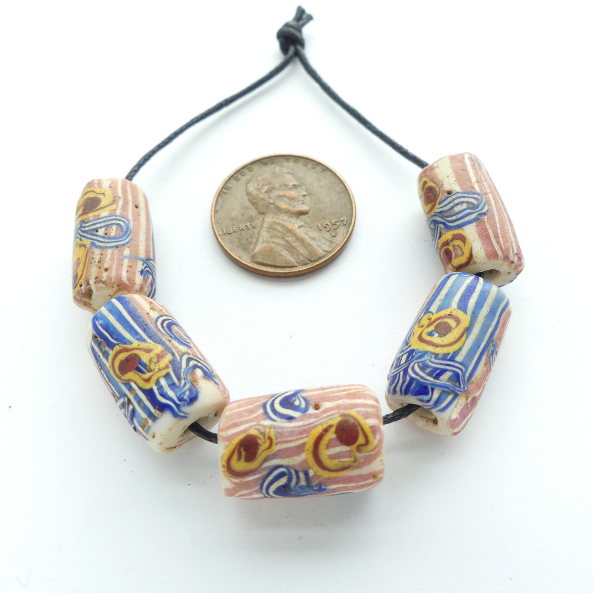 Lampwork, Antique Venetian, Rare Pink and Blue Half & Half Beads, Set ...