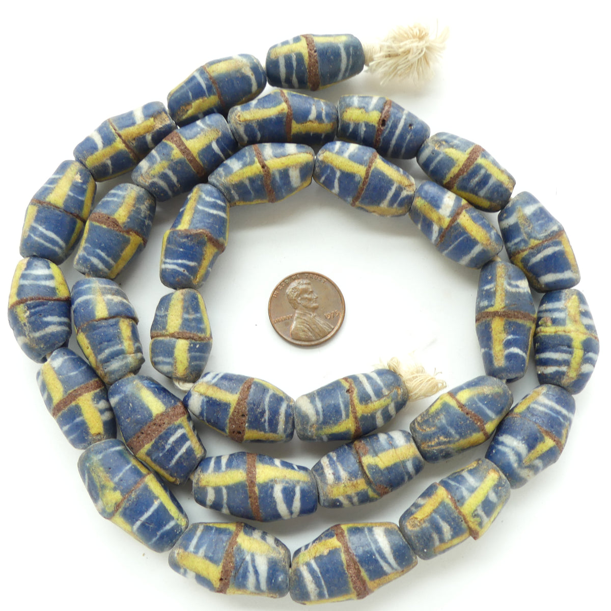 Powderglass, Early Krobo Simuilation of Venetian King Beads, 25x15mm o ...