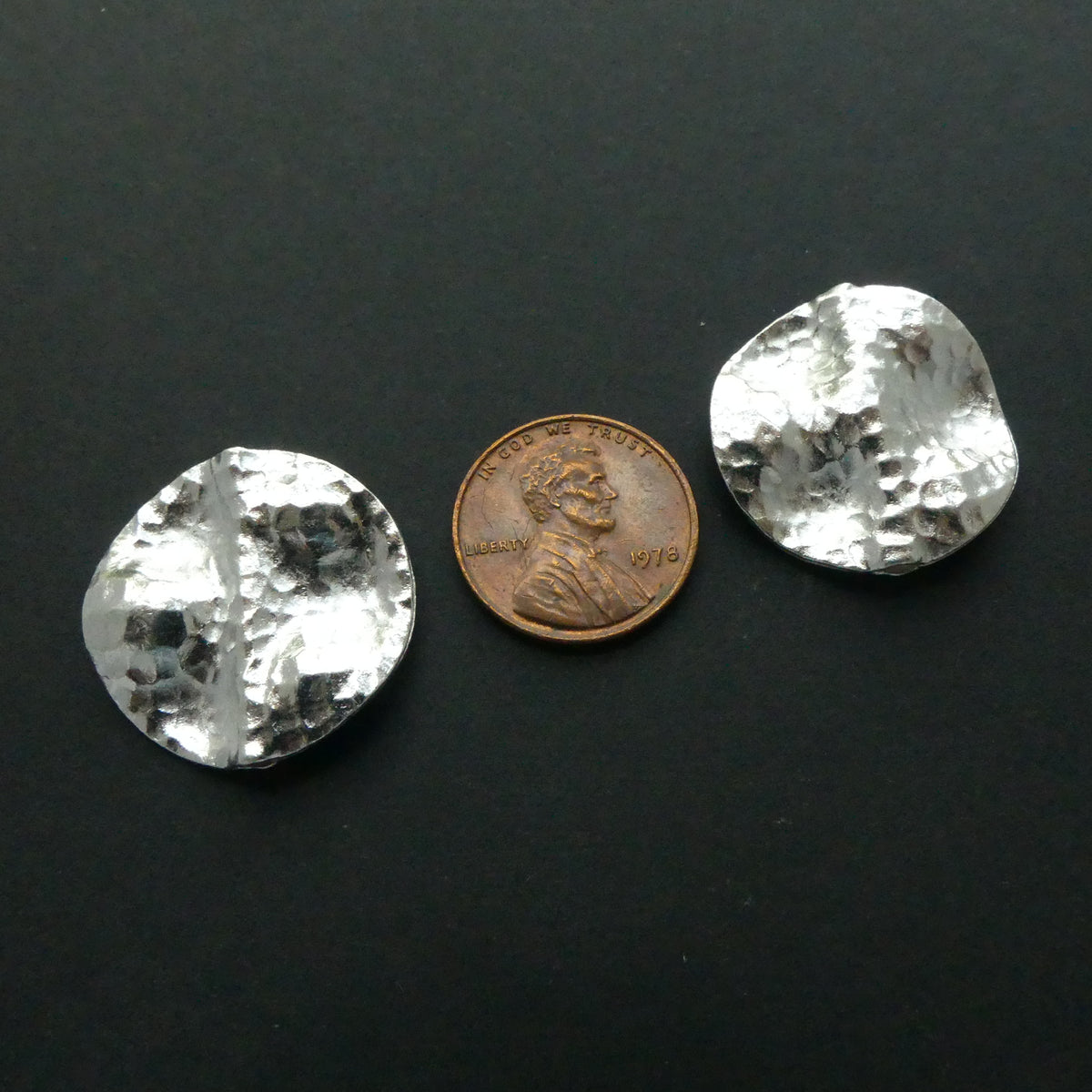 Thai Silver, Hammered Flat Round Discs, 24mm Diameter, Sold Individual ...