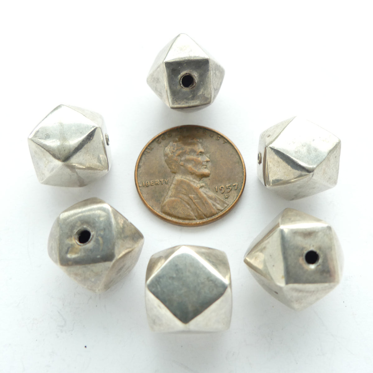 Indian Silver, Cornerless Cube Beads, Vintage, 11x11mm Sold Individual ...