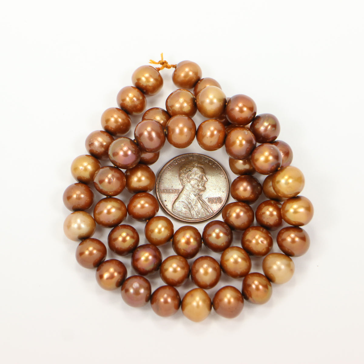 Pearls, Bronze, Large Round Pearls 8mm Diameter on 16-inch Strand ...