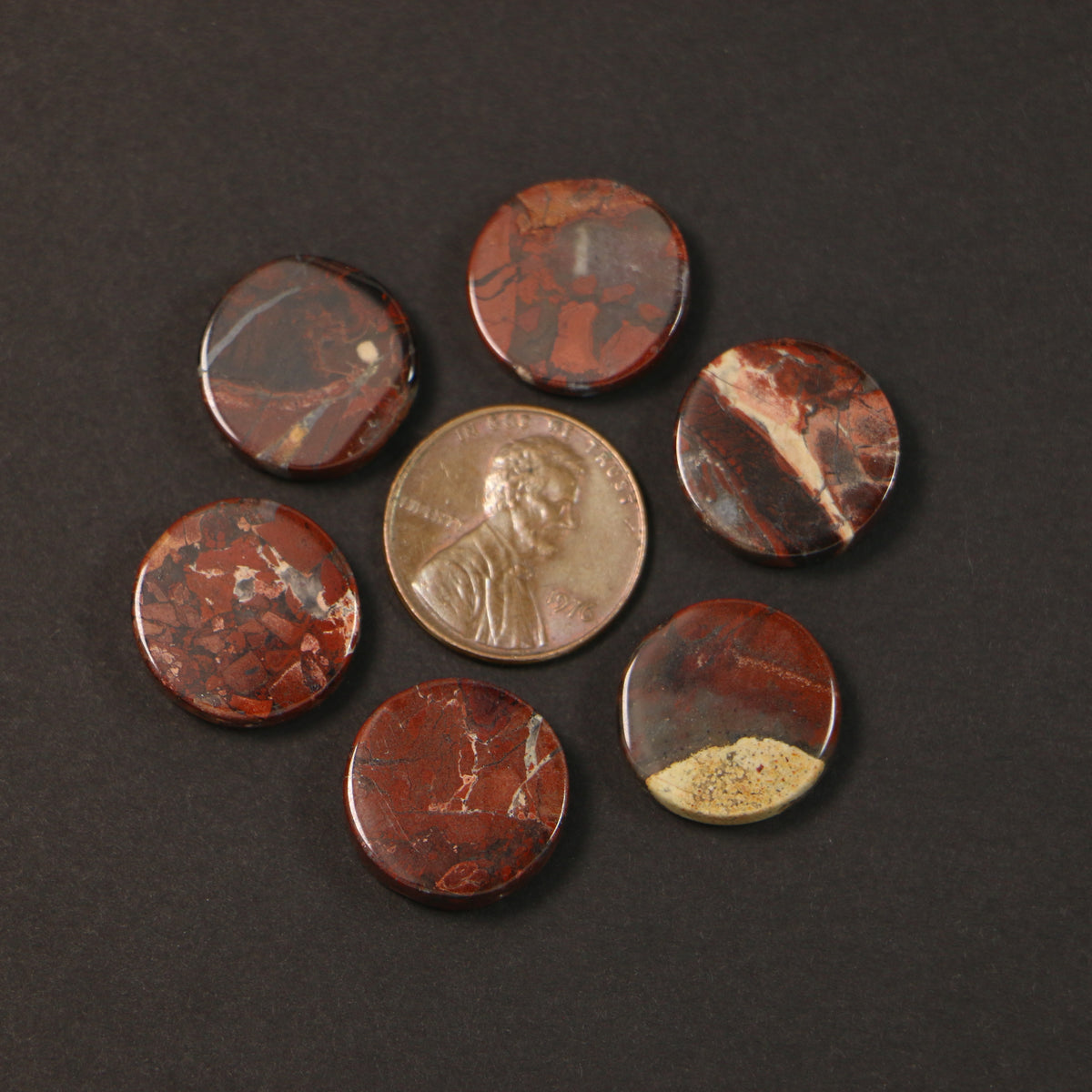 Apple Jasper, Coin Shape 16mm Diameter, Sold Individually – Beadazzled.com