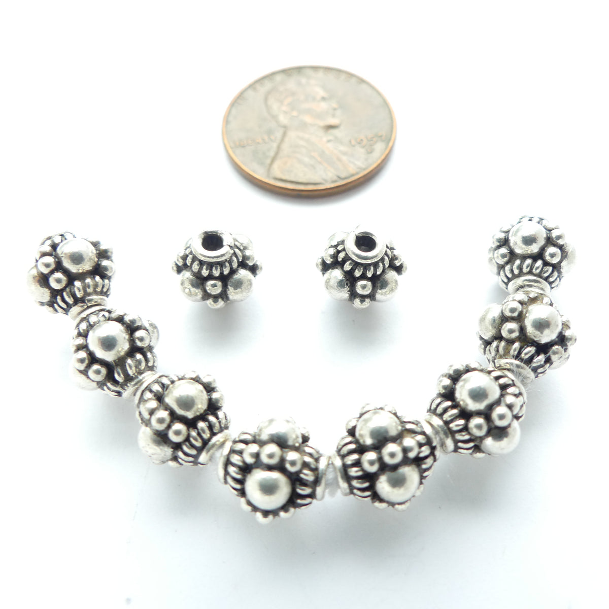 Indian Silver, Granulated Small Beads 8x8mm, Sold Individually ...