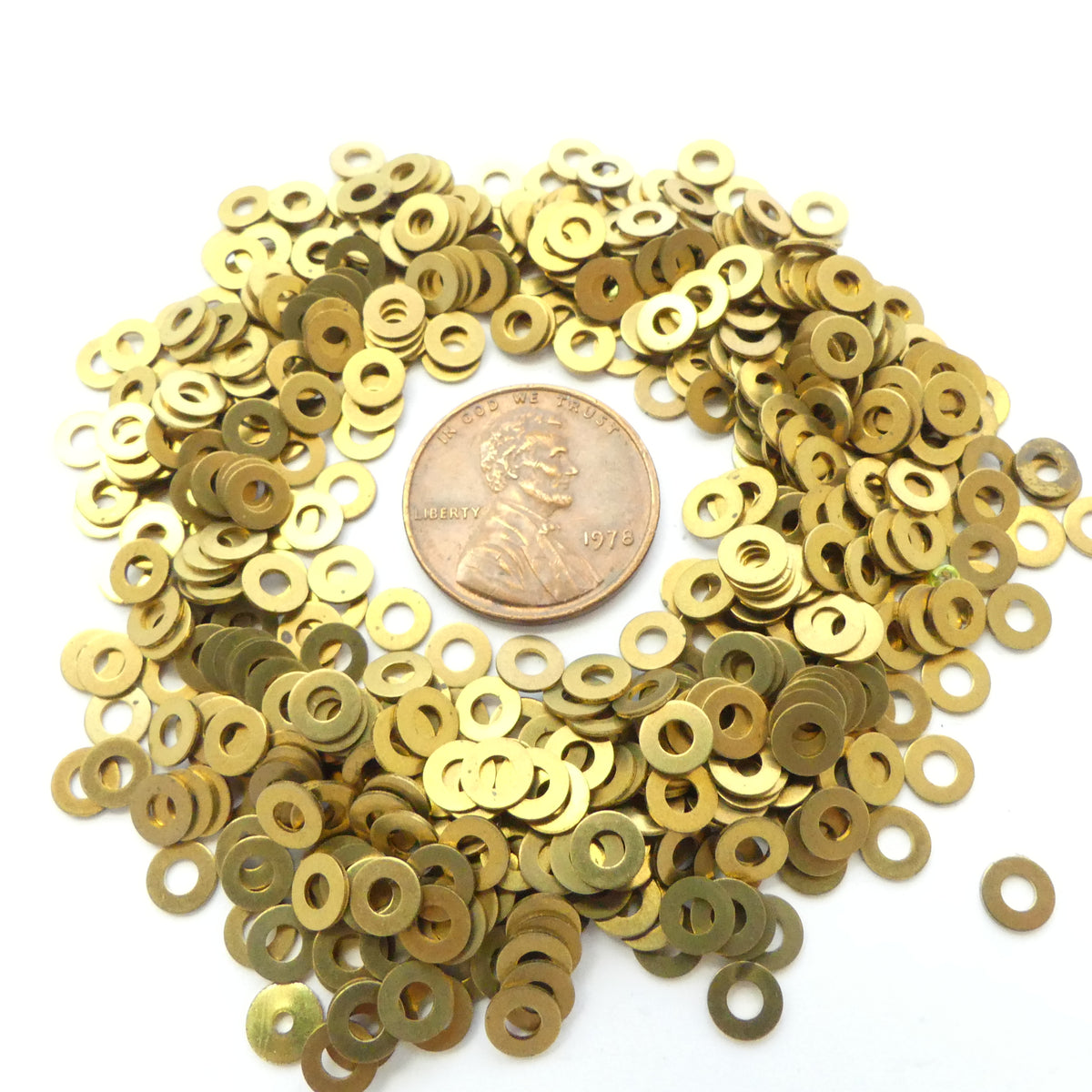 Brass, Shiny Thin Brass Discs, aka Washers, 5mm Diameter, Sold in Bags ...