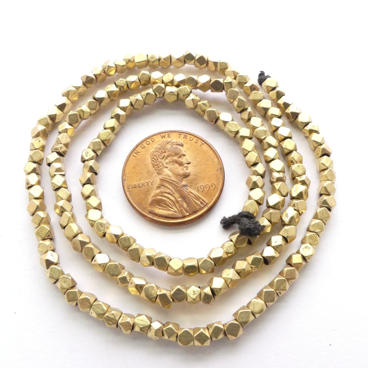 Brass, Cornerless Cube Beads, 4mm on 17-inch Strands – Beadazzled.com