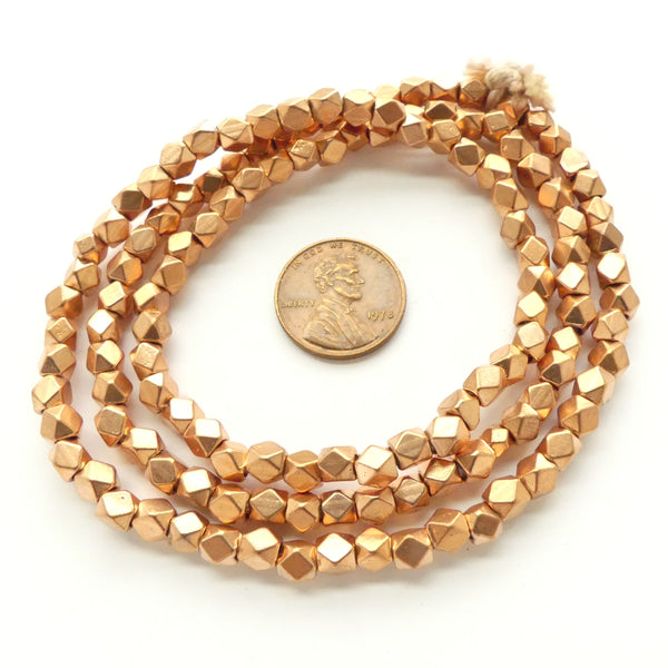 Copper, Cornerless Cubes, 4mm on 24-inch Strands – Beadazzled.com