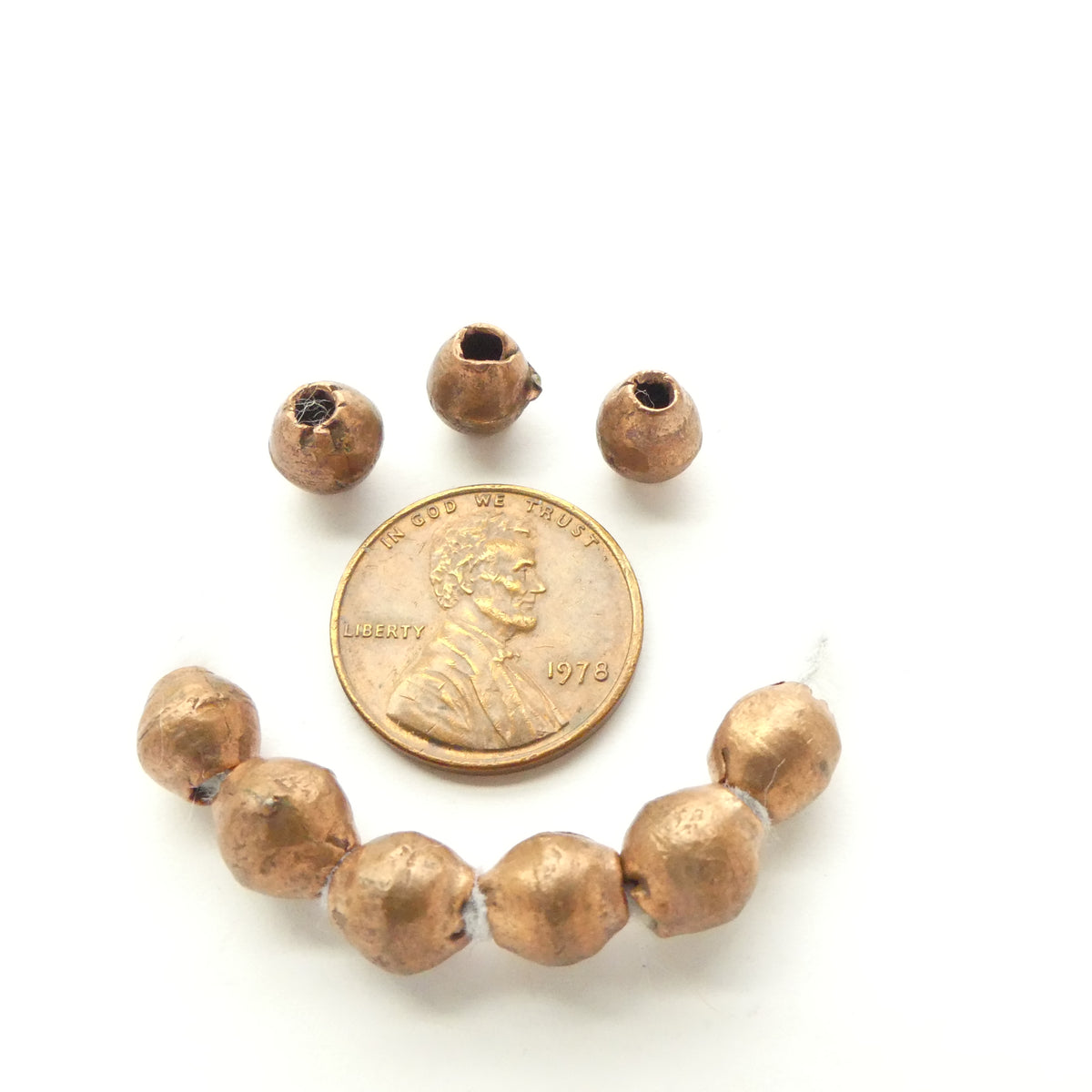 Copper, Ethiopian Bicone Beads, About 7x7mm, Sold in Sets of 10 ...