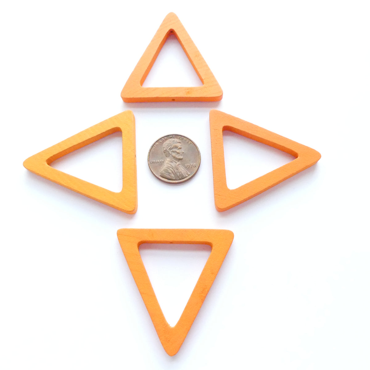 Wood Shapes, Triangle Orange 40mm, Sold by Sets of 4 – Beadazzled.com