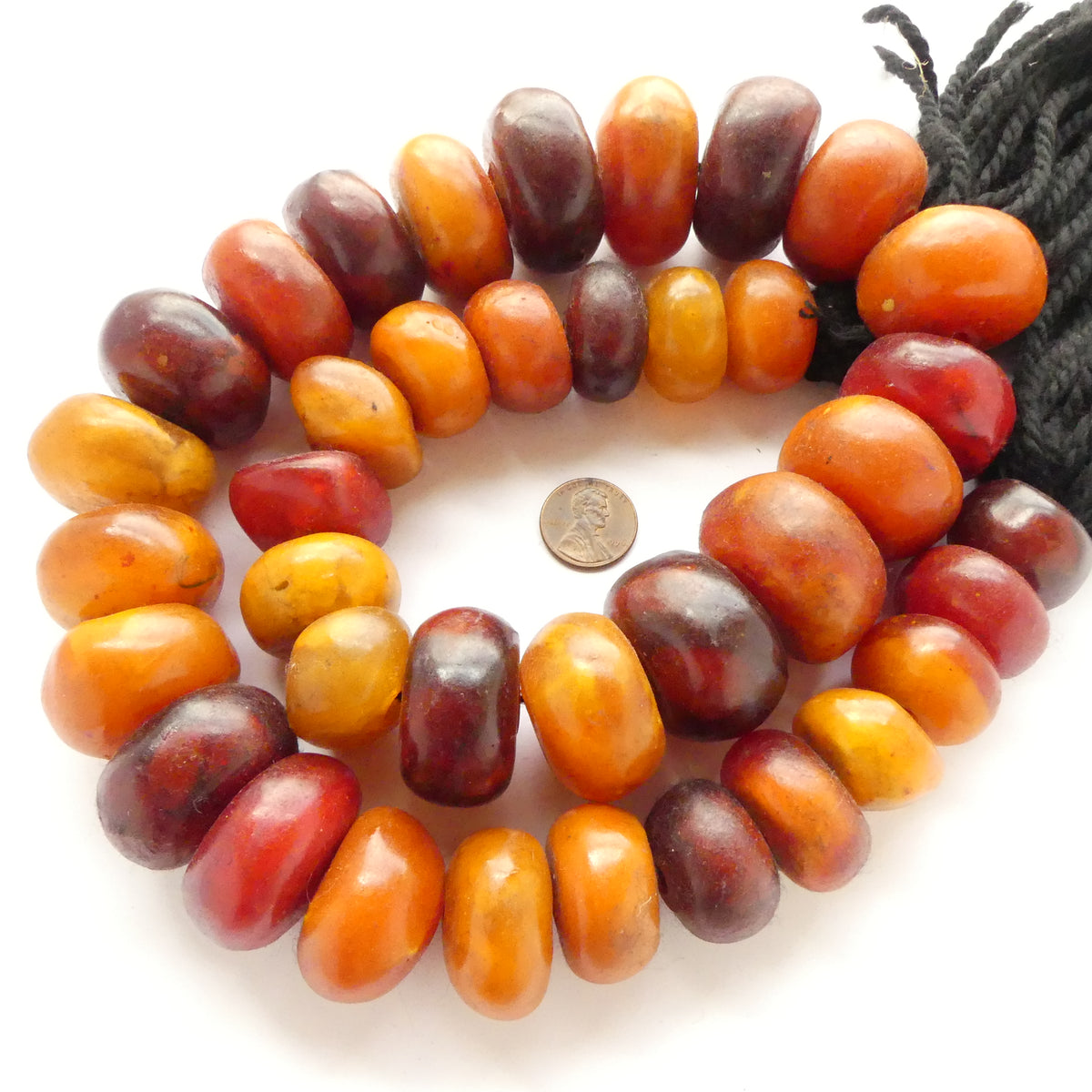 African Amber, Berber Strand 28 Inches Long with 38 Large Beads ...