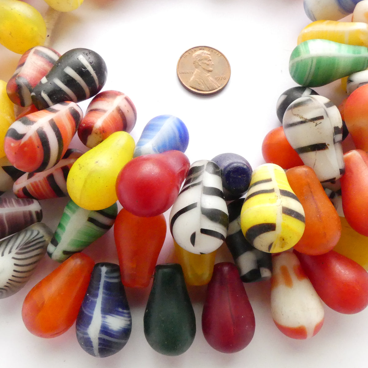Wedding Beads, African Antique Czech Glass Trade Beads, 24" Strands ...