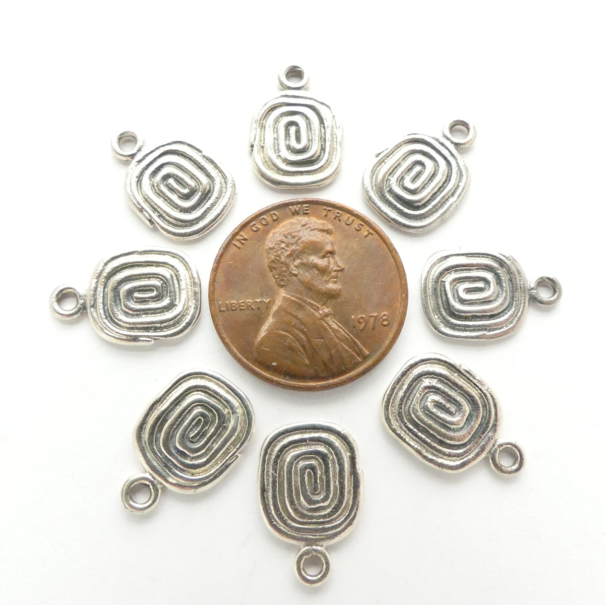 Thai Silver, Spiral Charms, 15mm Long Including Loop. Sold Individuall ...