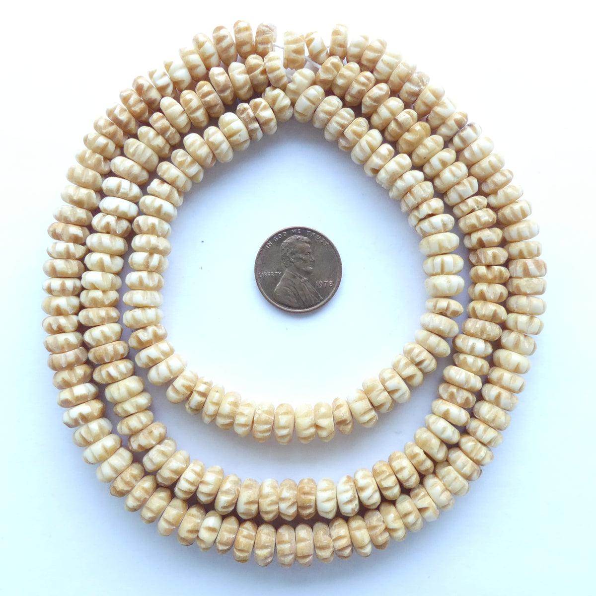 Bone, Ruffled Edge Beads 3x9mm, Long Strand – Beadazzled.com