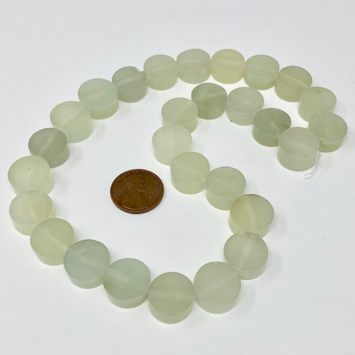 New Jade, Coin Shape 15mm on 16-inch Strands – Beadazzled.com